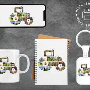 PRINTABLE Tractor Gift Collage Template | Editable Collage Tractor ...