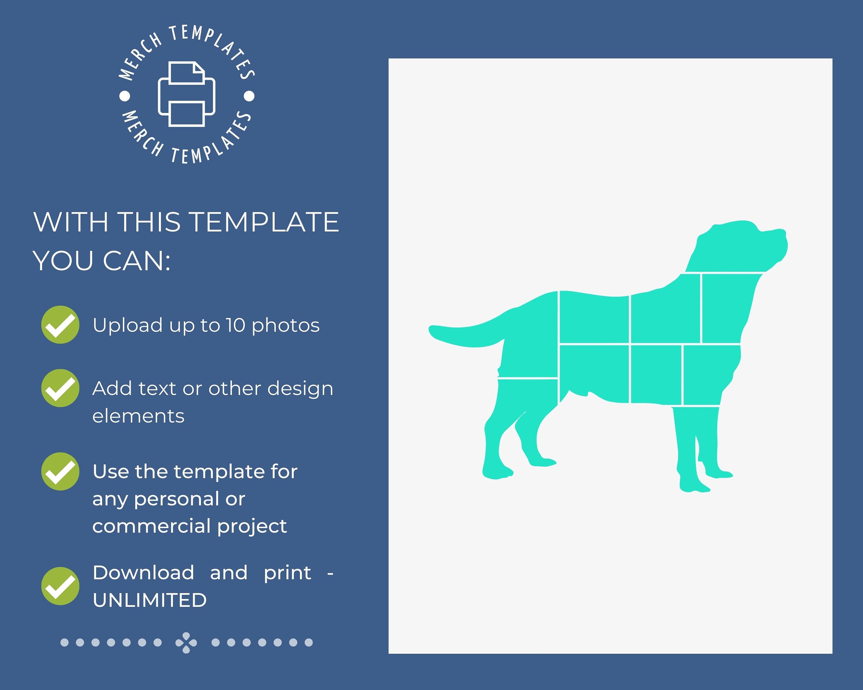 PRINTABLE Labrador Gift Collage Template | Editable Collage for ...