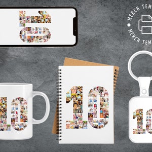 PRINTABLE 10 Number Collage Frame | 10 Collage Frame Canva Editable ...