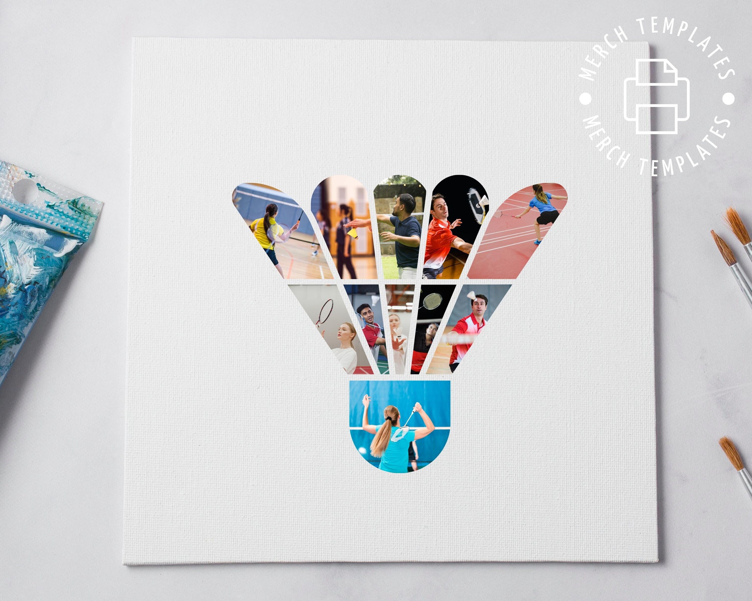 PRINTABLE Badminton Gift Collage Template | Editable Collage for ...