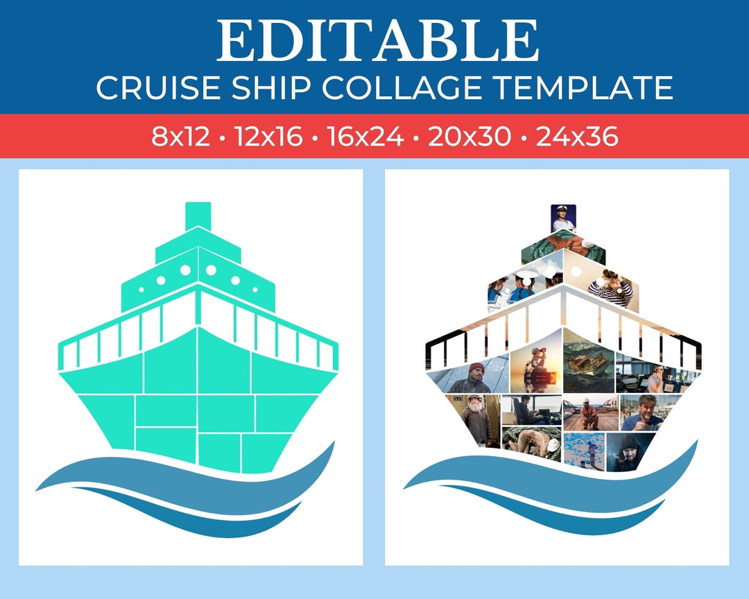 Picture Collage Cruise Ship Template | Gridart Canva | Image Collage ...