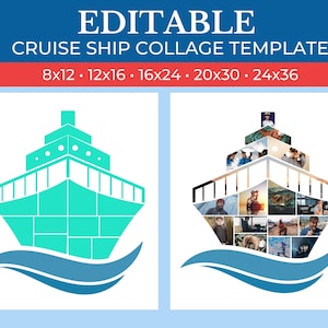 Picture Collage Cruise Ship Template | Gridart Canva | Image Collage ...