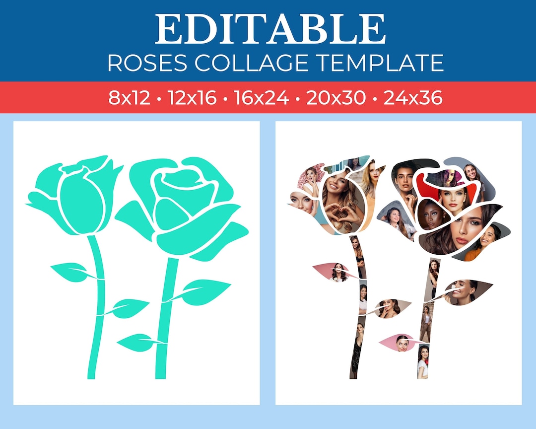 Picture Collage Roses Template | Gridart Canva | Image Collage | Pic ...