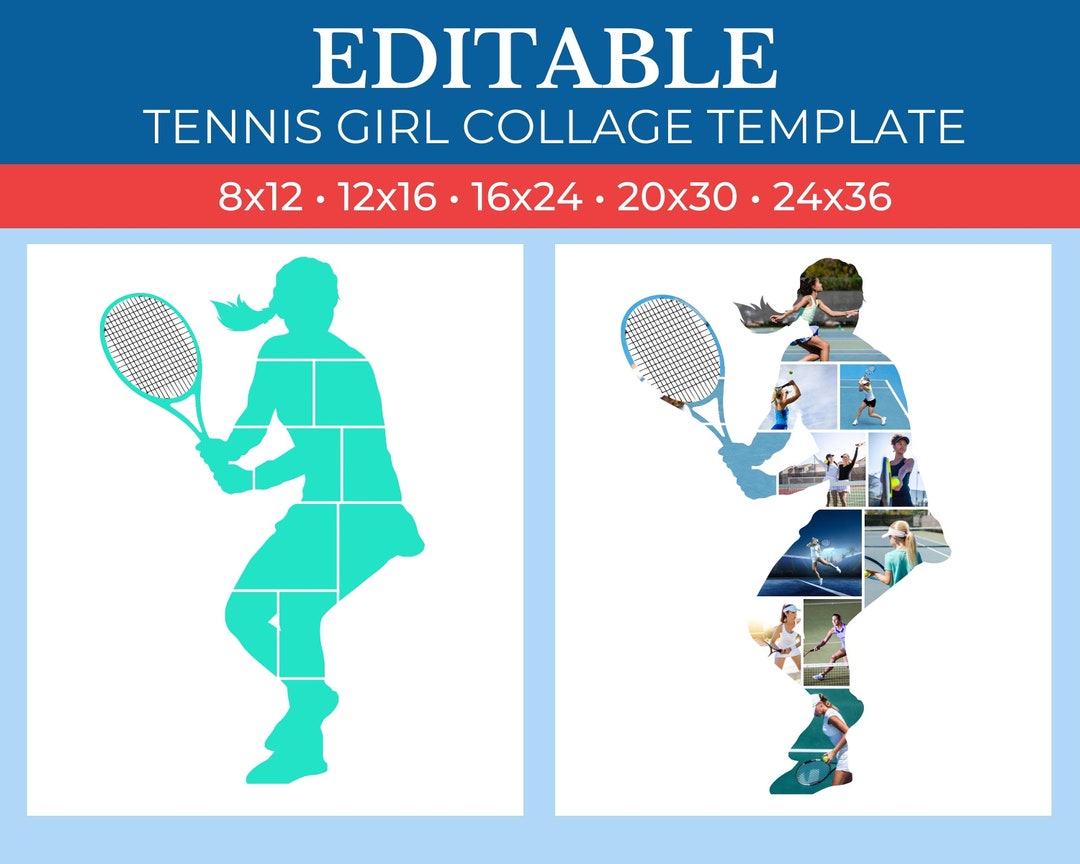 Picture Collage Tennis Girl Template | Gridart Canva | Image Collage ...