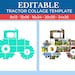 PRINTABLE Tractor Gift Collage Template | Editable Collage Tractor ...