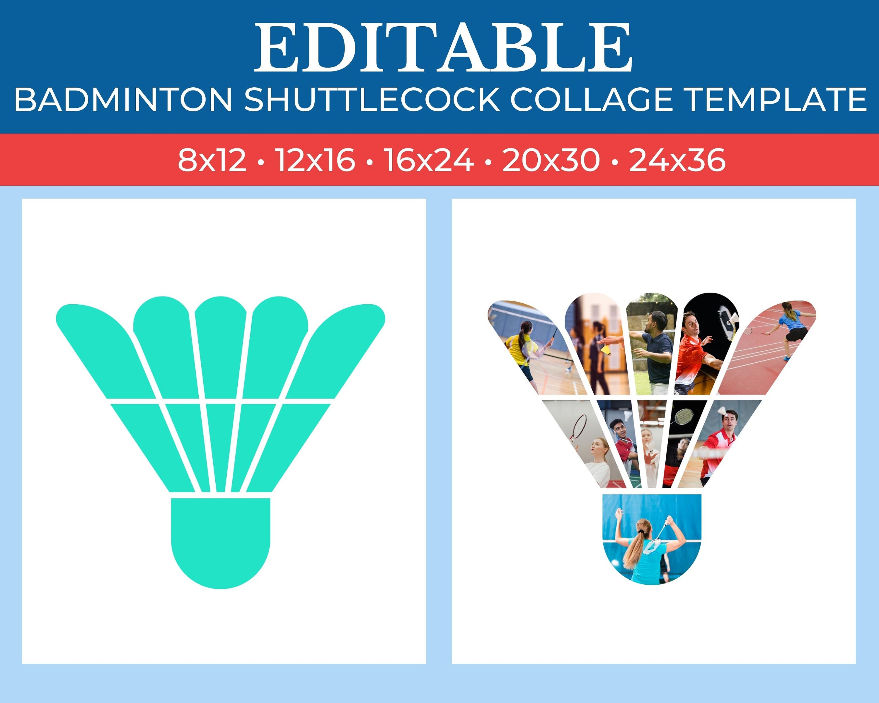 PRINTABLE Badminton Gift Collage Template | Editable Collage for ...