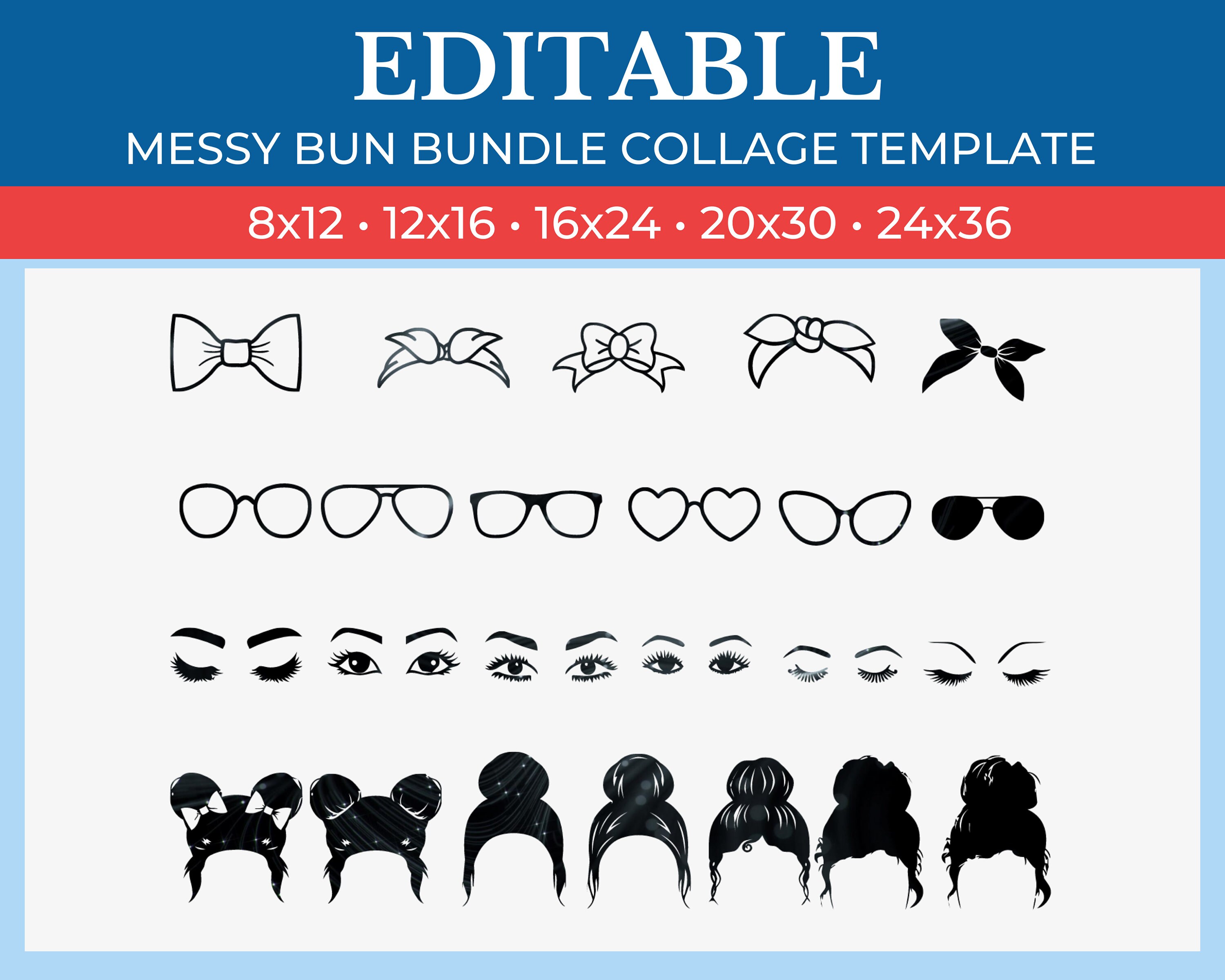 Picture Collage Messy Bun Design Template Gridart Canva Image Collage ...