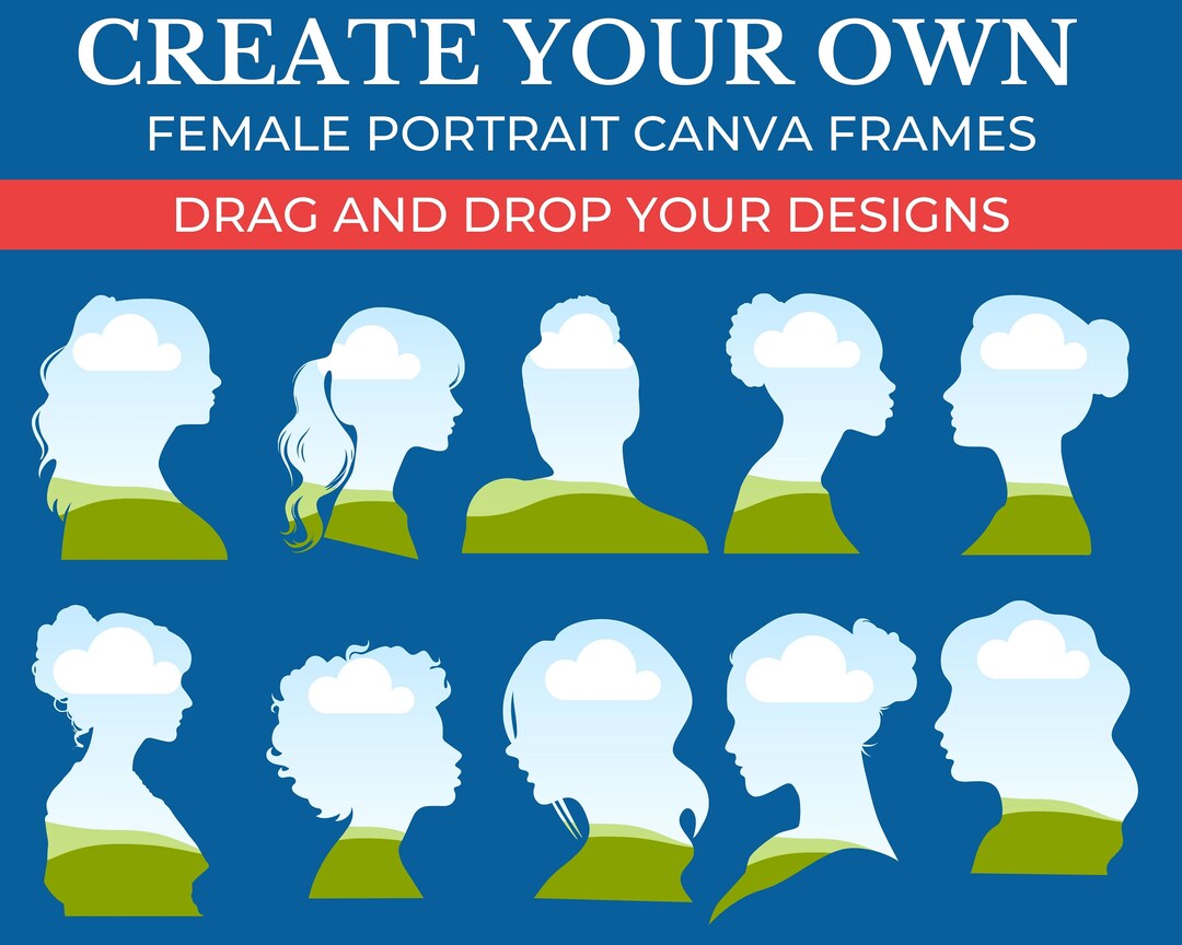 Female Portrait Canva Frames Template | Drag and Drop Your Designs ...