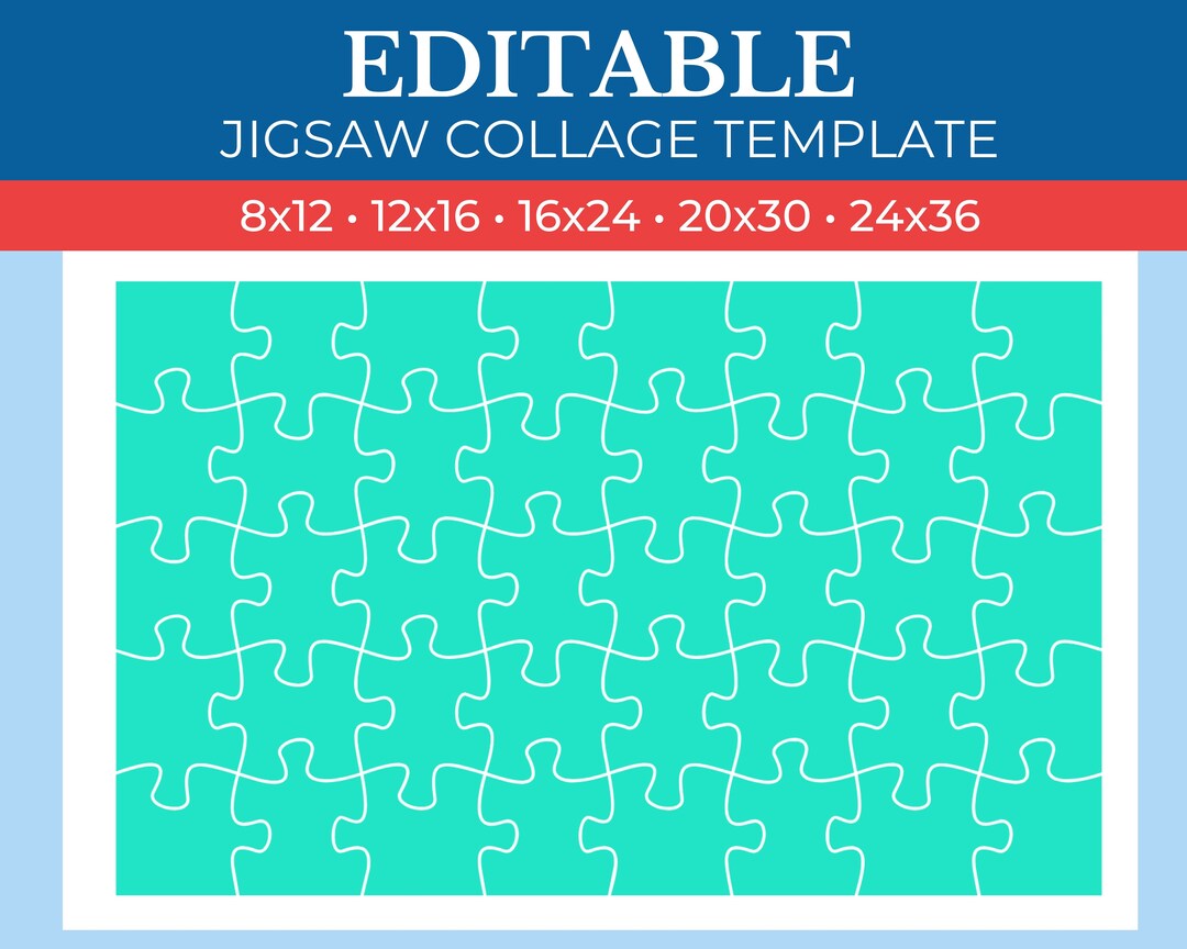 Picture Collage Jigsaw Puzzle Template | 40 Photos Collage | Gridart ...