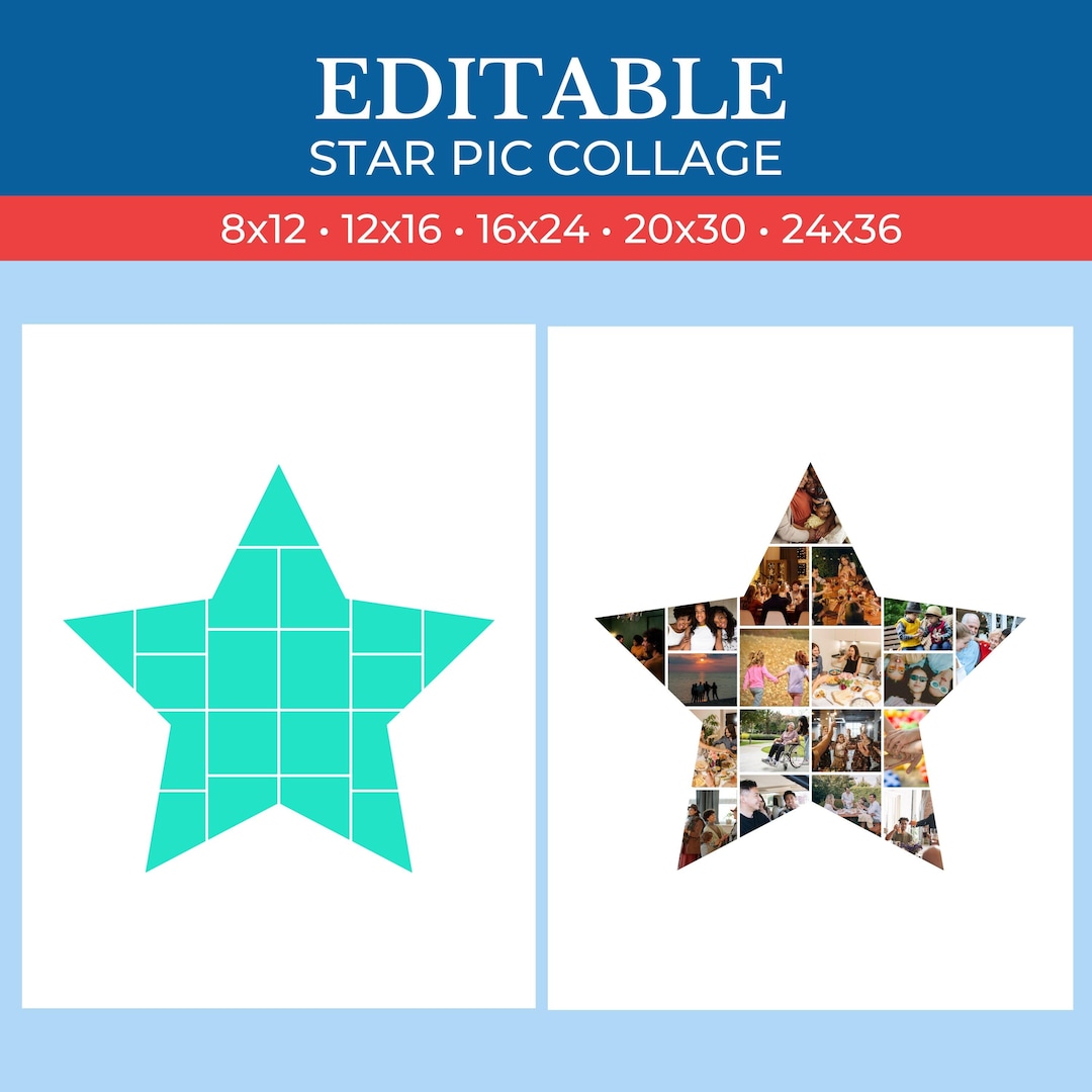 Customize Star Picture Collage - Personalized Photo Collage | Canva ...