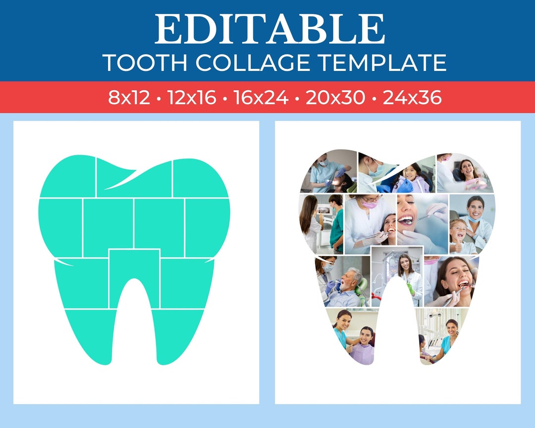 Dentist Gift | Picture Collage Tooth Template | Gridart | Image Collage ...