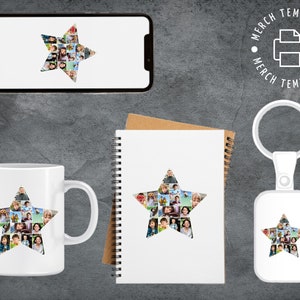 PRINTABLE Star Gift Collage Template | Editable Collage for Star Fans ...