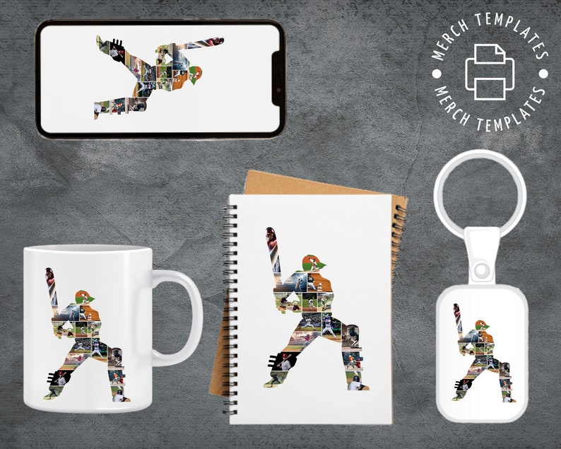 Baseball Player Collage Canva Template Editable Collage Download and ...