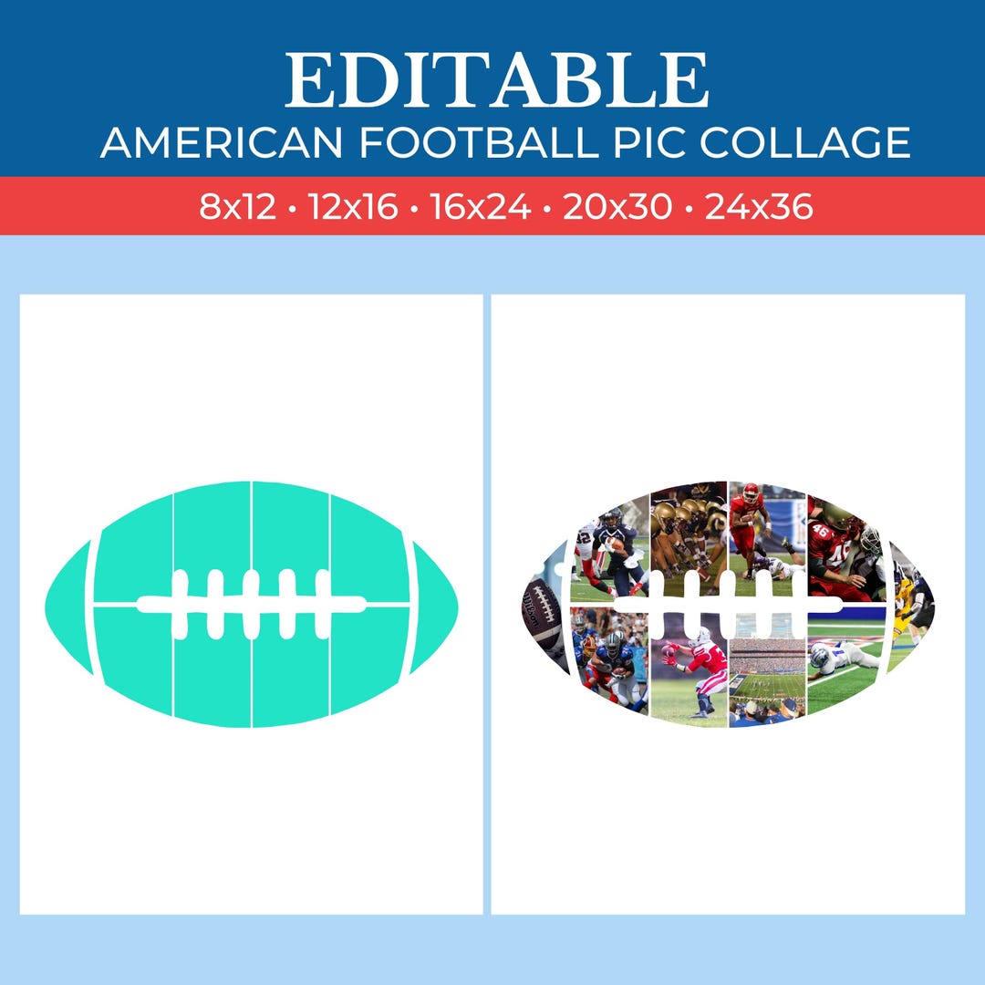 Custom American Football Picture Collage - Personalized Photo Collage ...