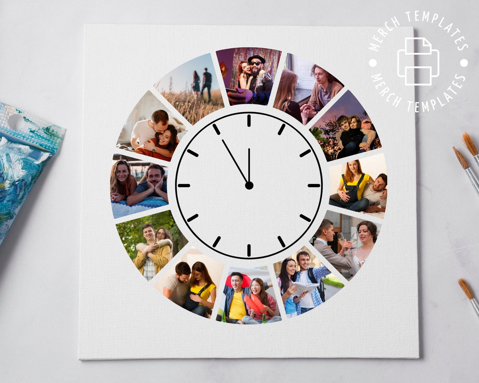 Picture Collage Clock Template Gridart Canva Image Collage Pic Stitch ...