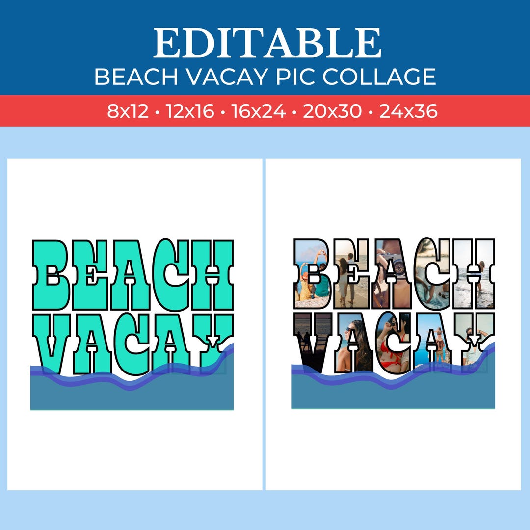Customize Beach Vacay Picture Collage - Personalized Photo Collage ...