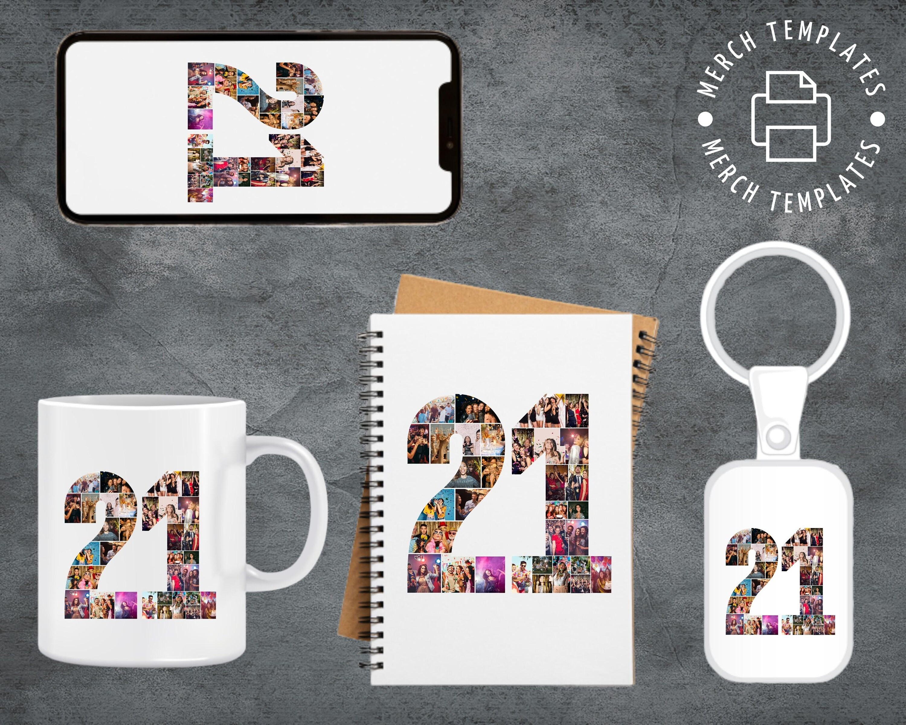 21 Number Collage Frame | 21st Collage Frame Canva Editable | 21st ...