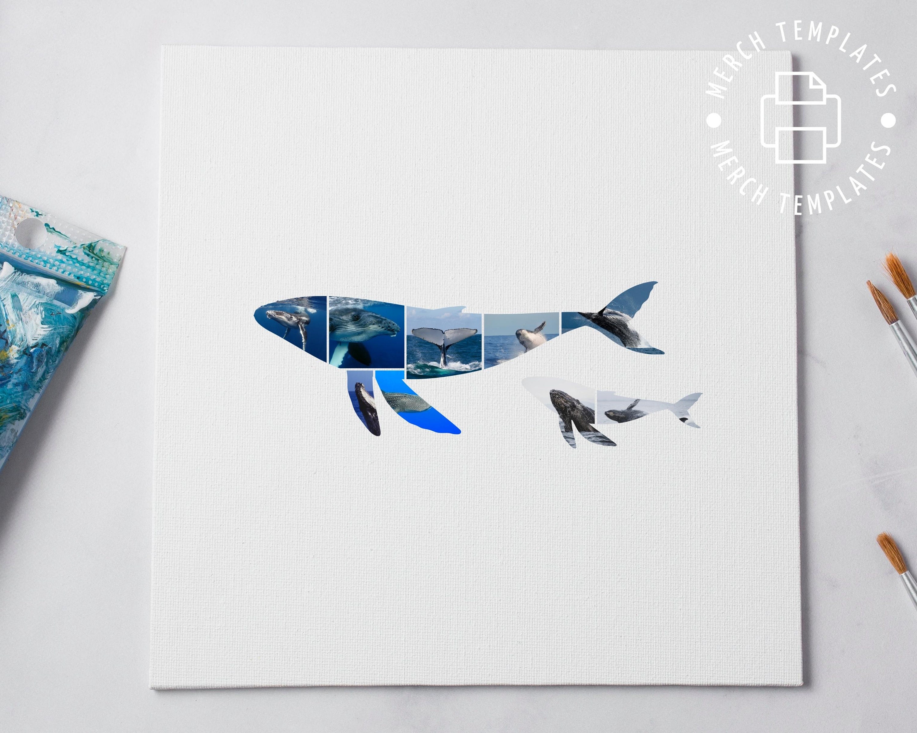 Picture Collage Whale Template | Gridart Canva | Image Collage | Pic ...
