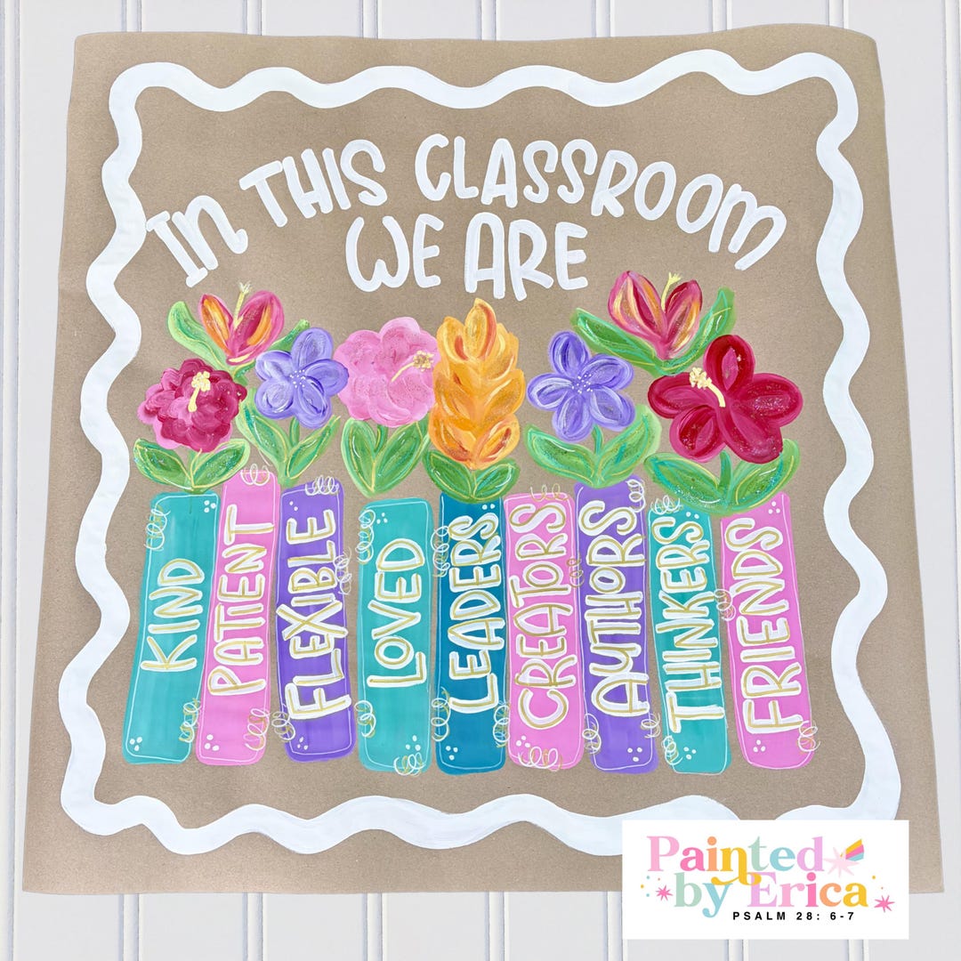Hand Painted Teacher Classroom Banner: Back to School Decor, PBIS - Etsy