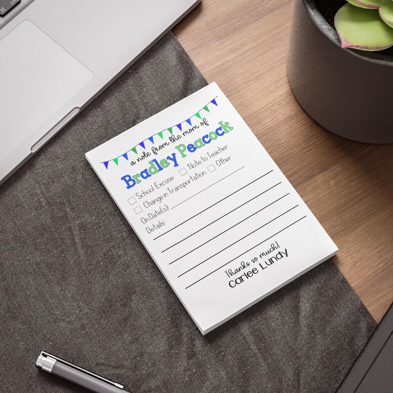 Personalized School Excuse Notepad: "a Note From" - Etsy