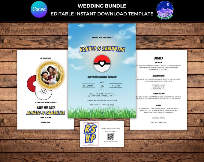 Pokemon Card Wedding Invite - Etsy Canada