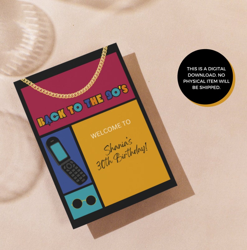 90s Party Welcome Sign, Color Block Sign, 90s Birthday Poster, 90s Baby ...