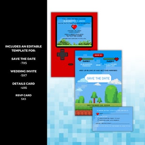 Retro Video Game Wedding Invitation: Geek Gamer Nerdy Invite (digital ...