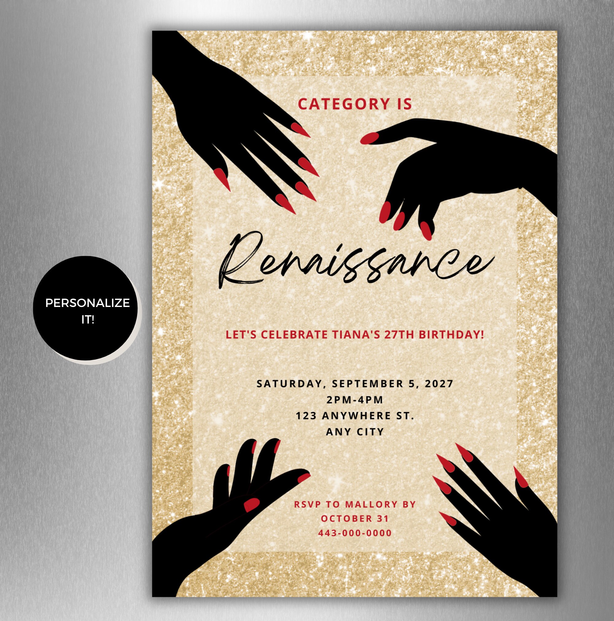 Renaissance Birthday Invitation, Hip Hop Birthday, Renaissance Birthday ...