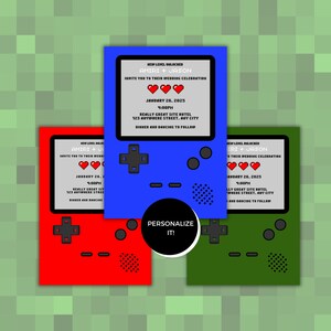 Retro Video Game Wedding Invitation: Editable Canva Template (digital ...