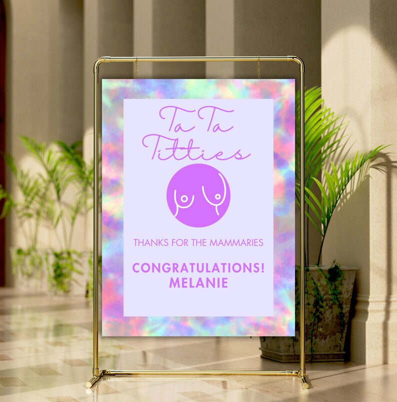 Bye Bye Boobies Sign, Breast Cancer Welcome Sign, Breast Cancer Party ...