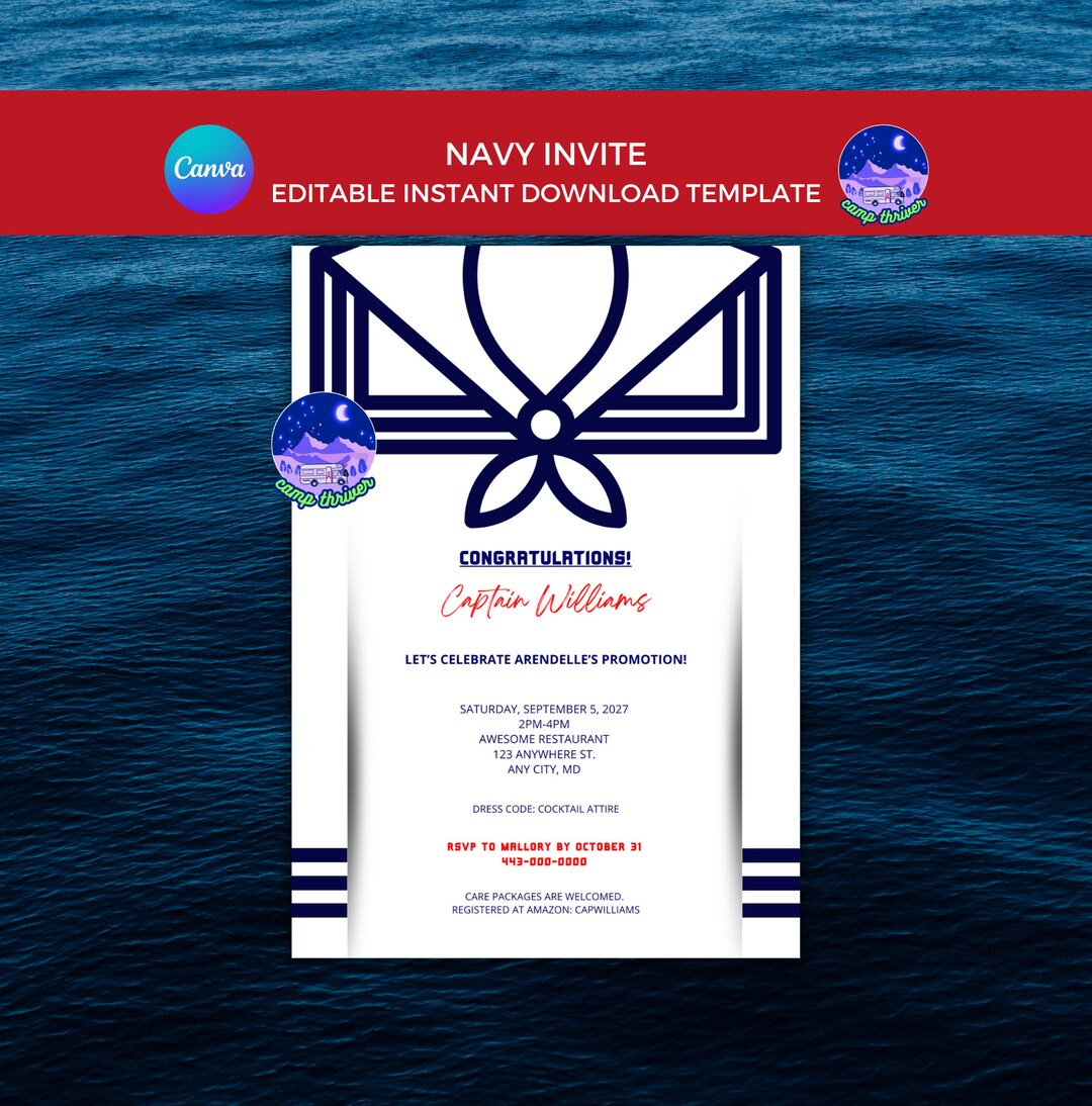 Military Party Invite, Military Welcome Home Party, Military Retirement ...