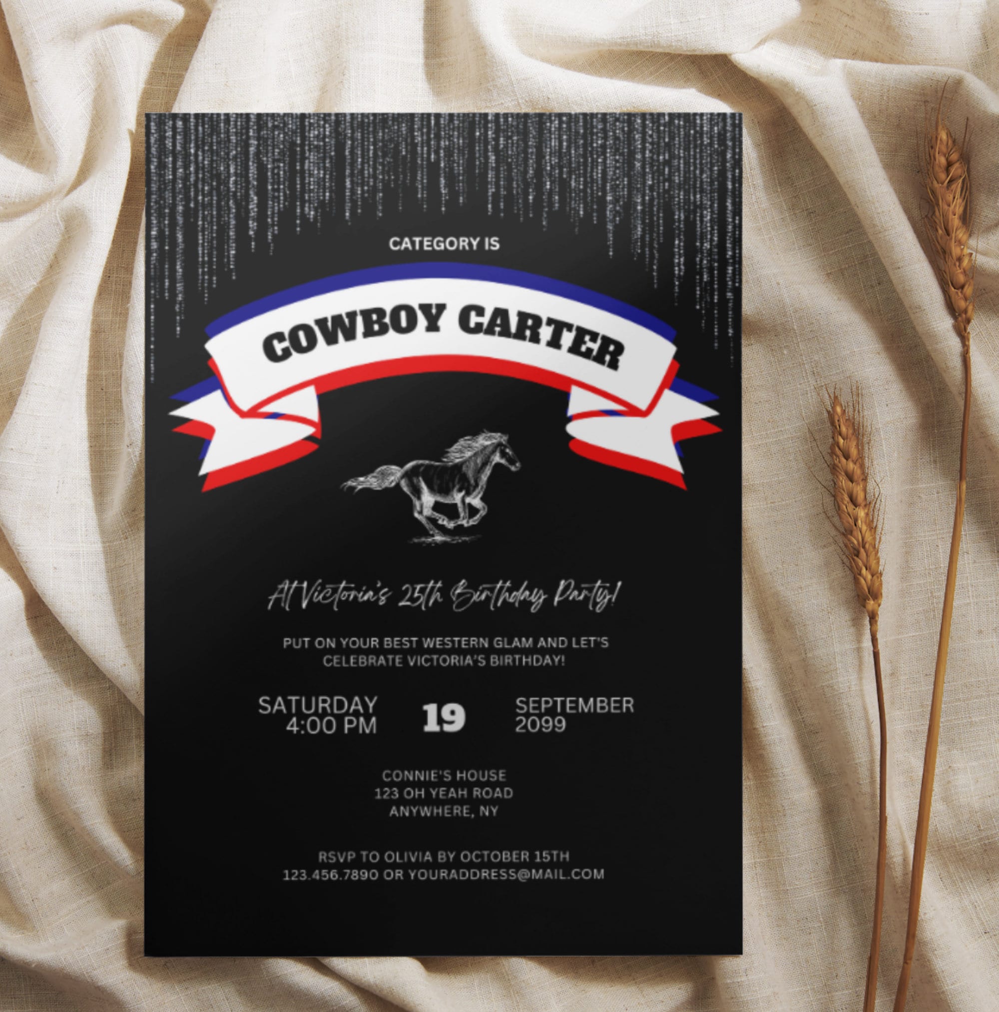 Cowboy Carter Party Invite, Hoedown Invitation, Renaissance Birthday ...