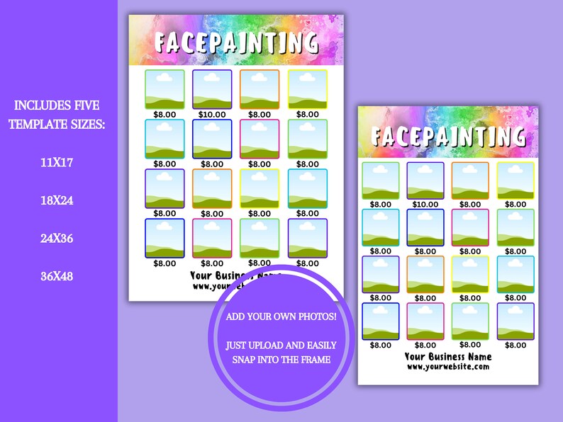 Face Painting Sign Face Painting Sign Template Face Painter - Etsy