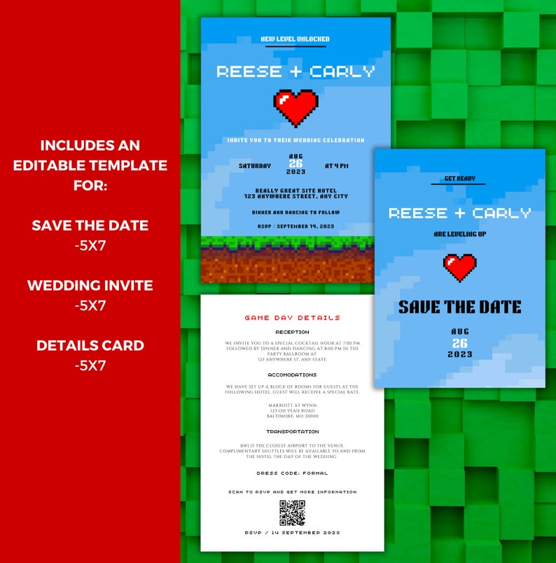 Video Game Wedding Invitation, Gamer Wedding Invitation, Nerdy Wedding ...