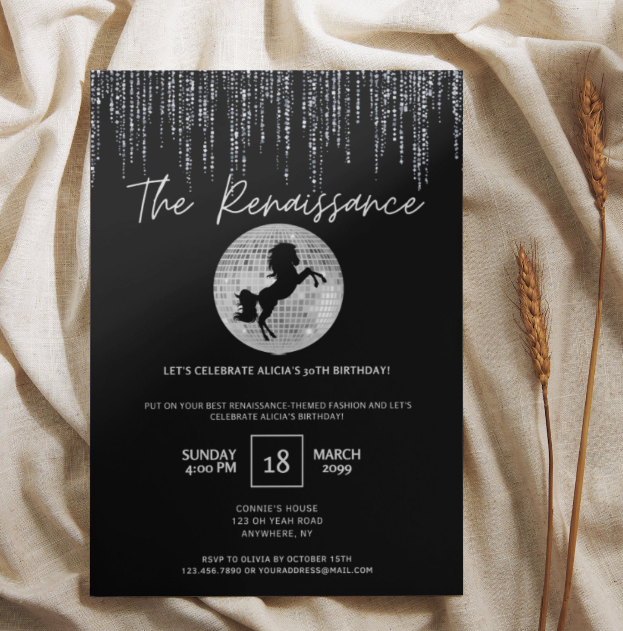 Renaissance Birthday Invitation, Hip Hop Birthday, Renaissance Birthday ...