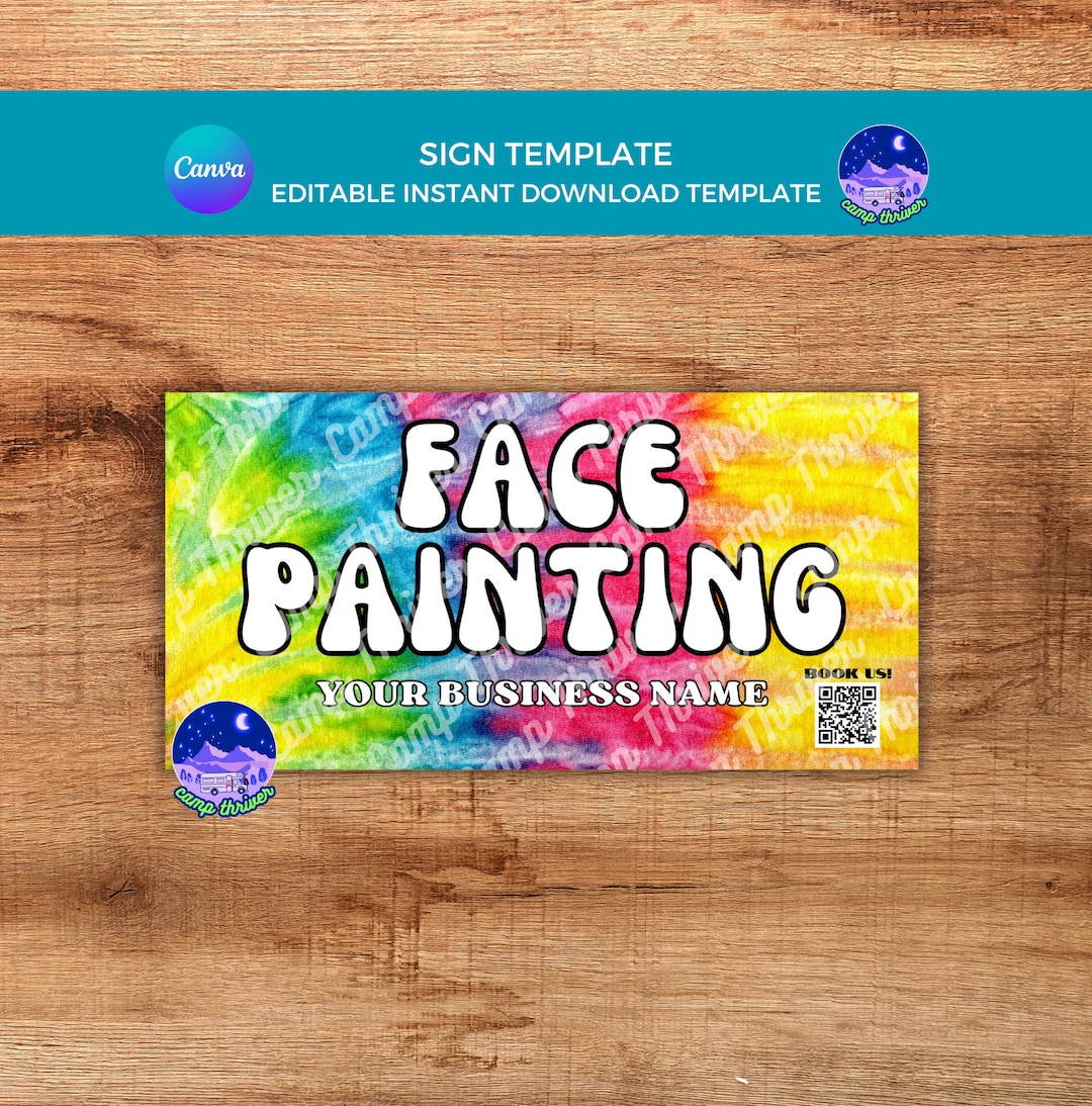 Face Painting Banner, Face Painting Sign, Face Paint Flyer Template ...
