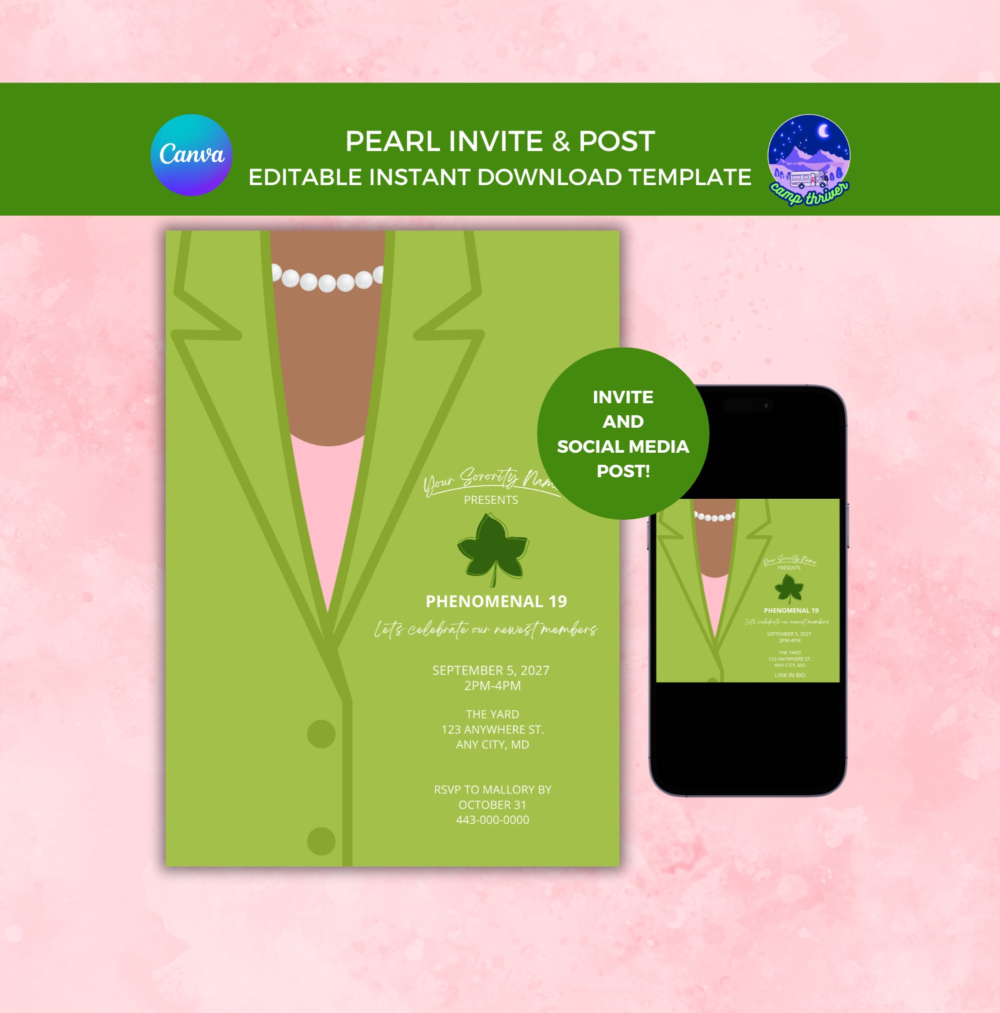 Sorority Flyer, Probate Invite, Sorority Party Flyer, Alpha Kappa ...