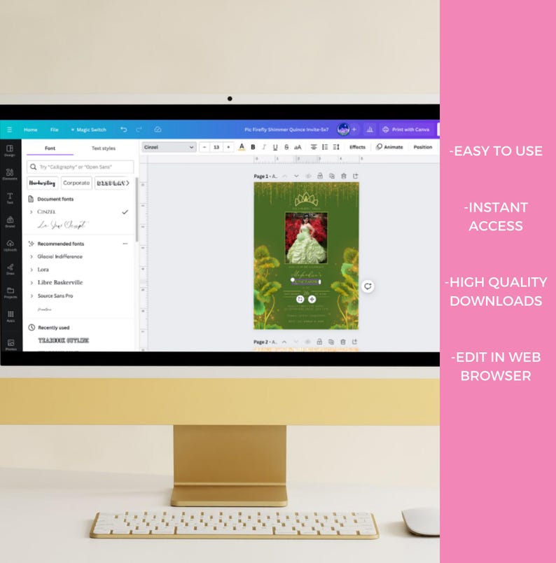 Sorority Legacy Baby Shower Invitation: Pink and Green Pearl Theme ...