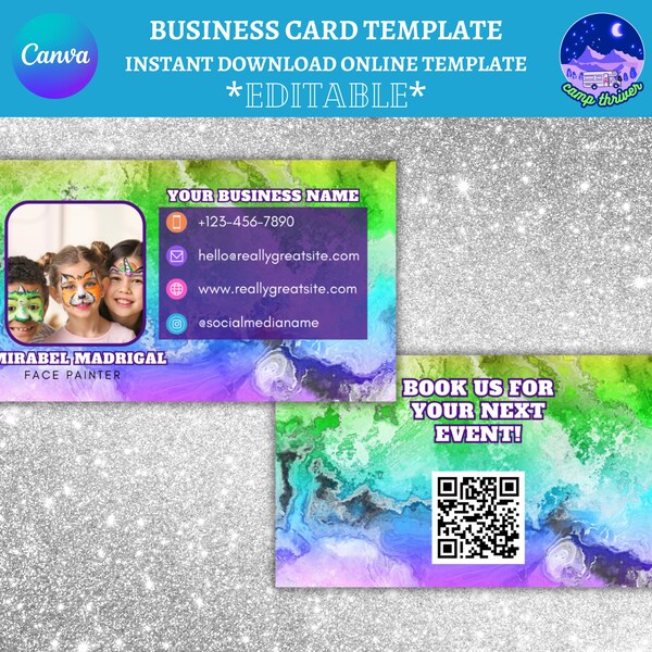 Face Painting Business Cards - Etsy