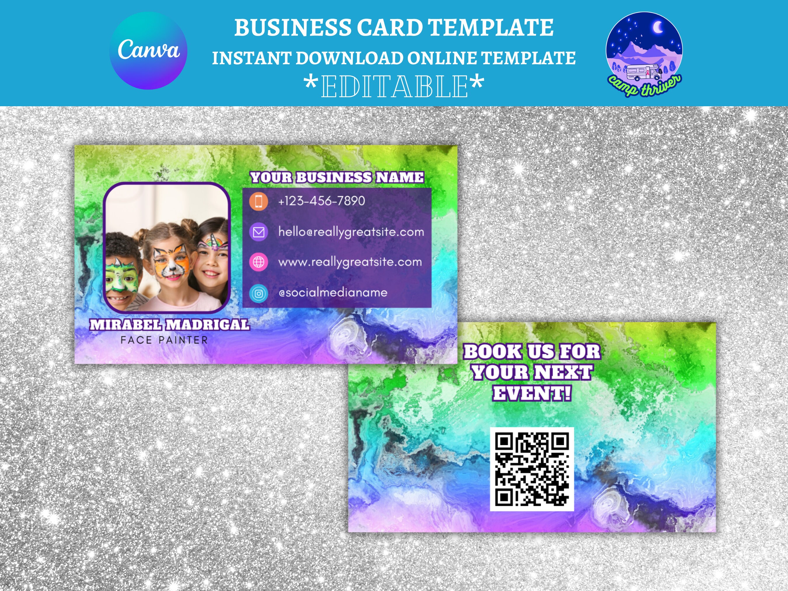 Face Painting Business Cards