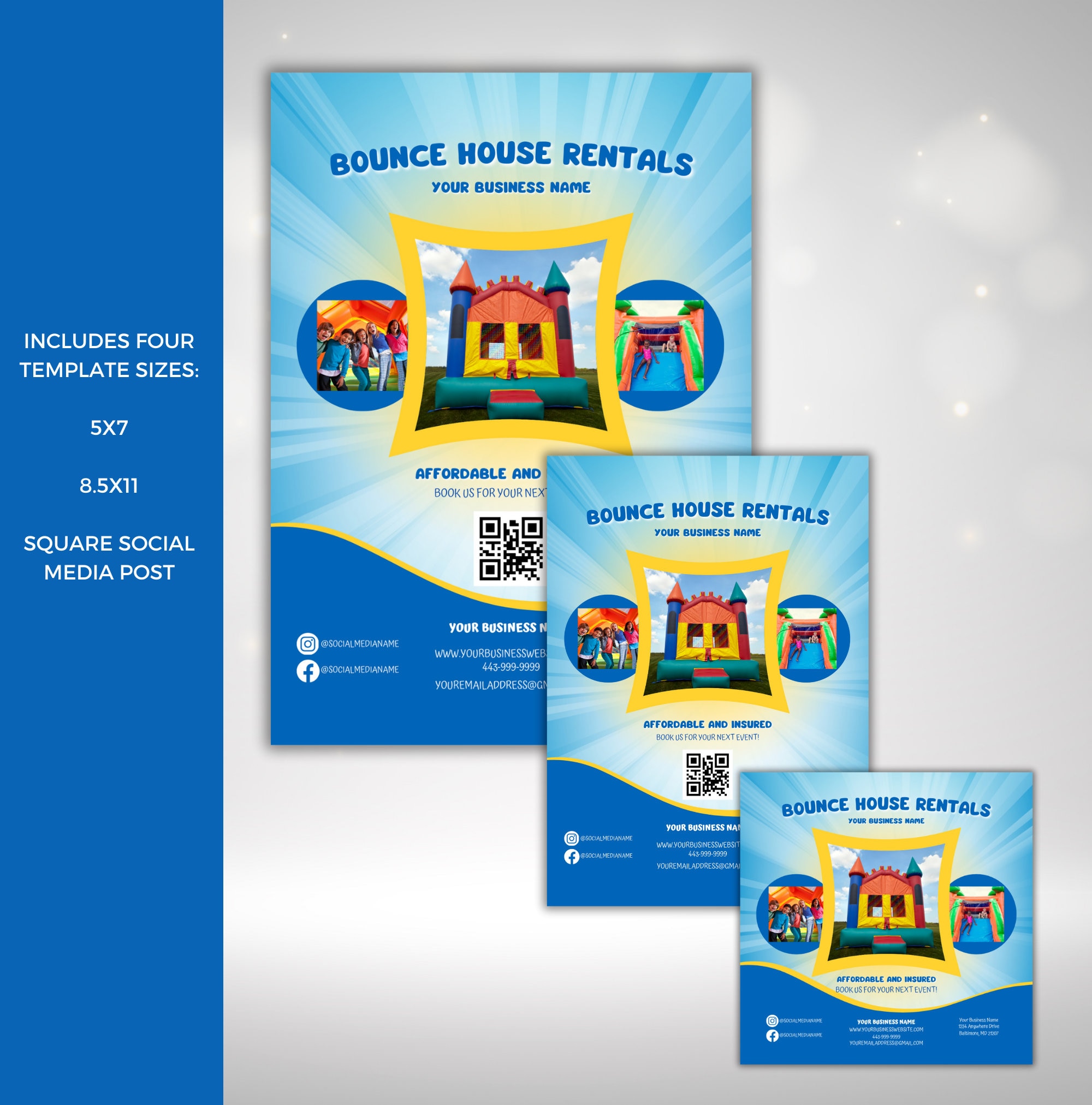 Bounce House Flyer, Party Rental Flyer, Party Rental Bundle, Bounce ...