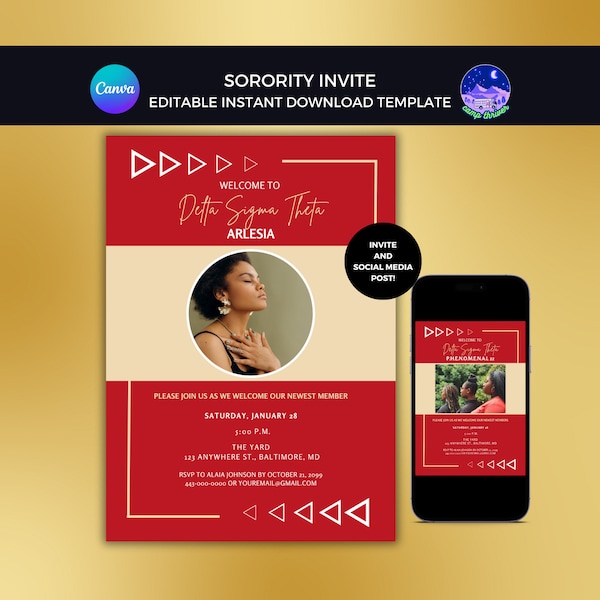 Delta Sigma Theta Invitation - Etsy
