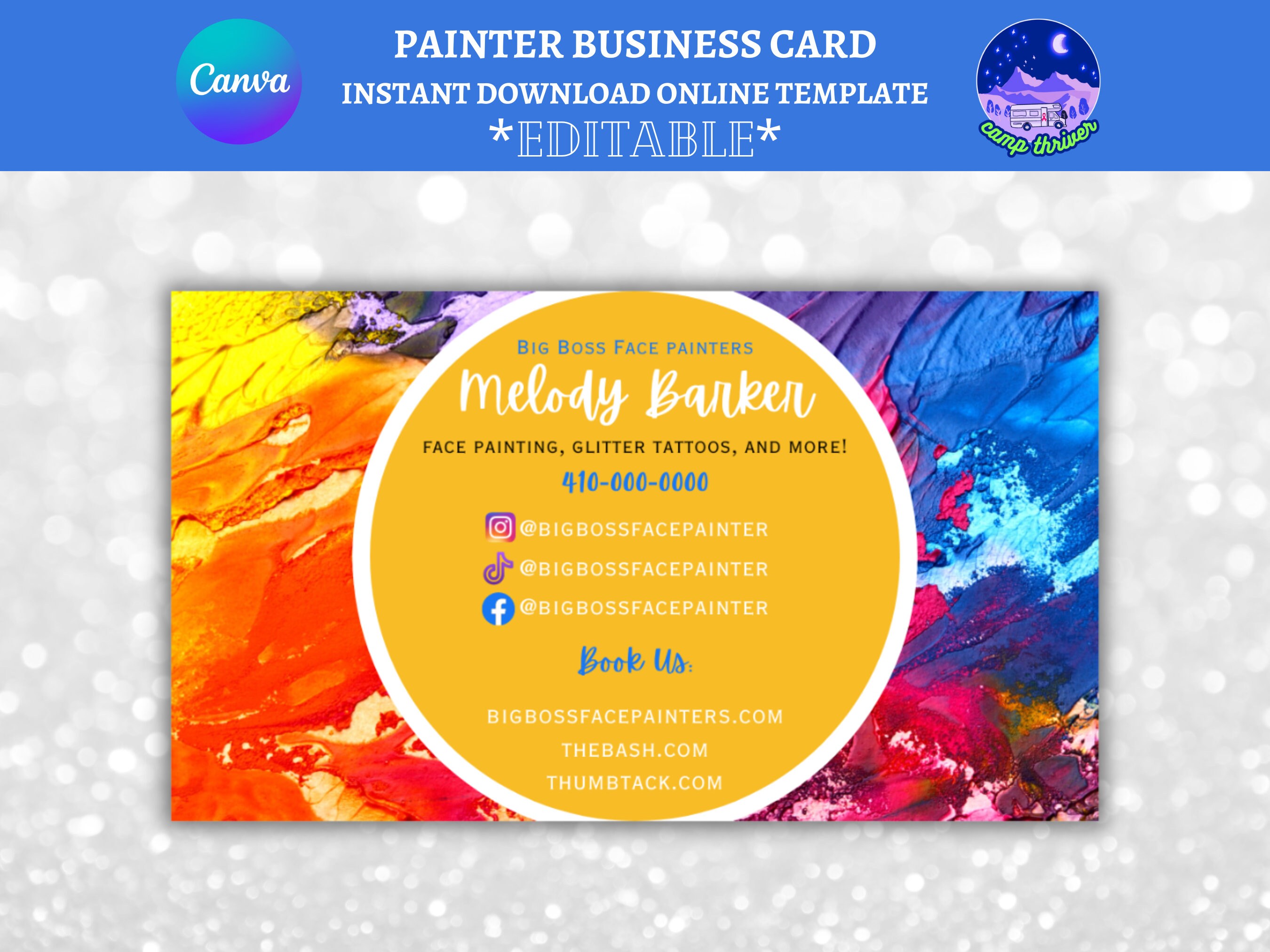 Face Painting Business Cards