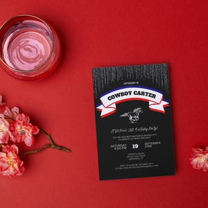 Cowboy Carter Birthday Invitation: Western Bachelorette Party, Hoedown ...