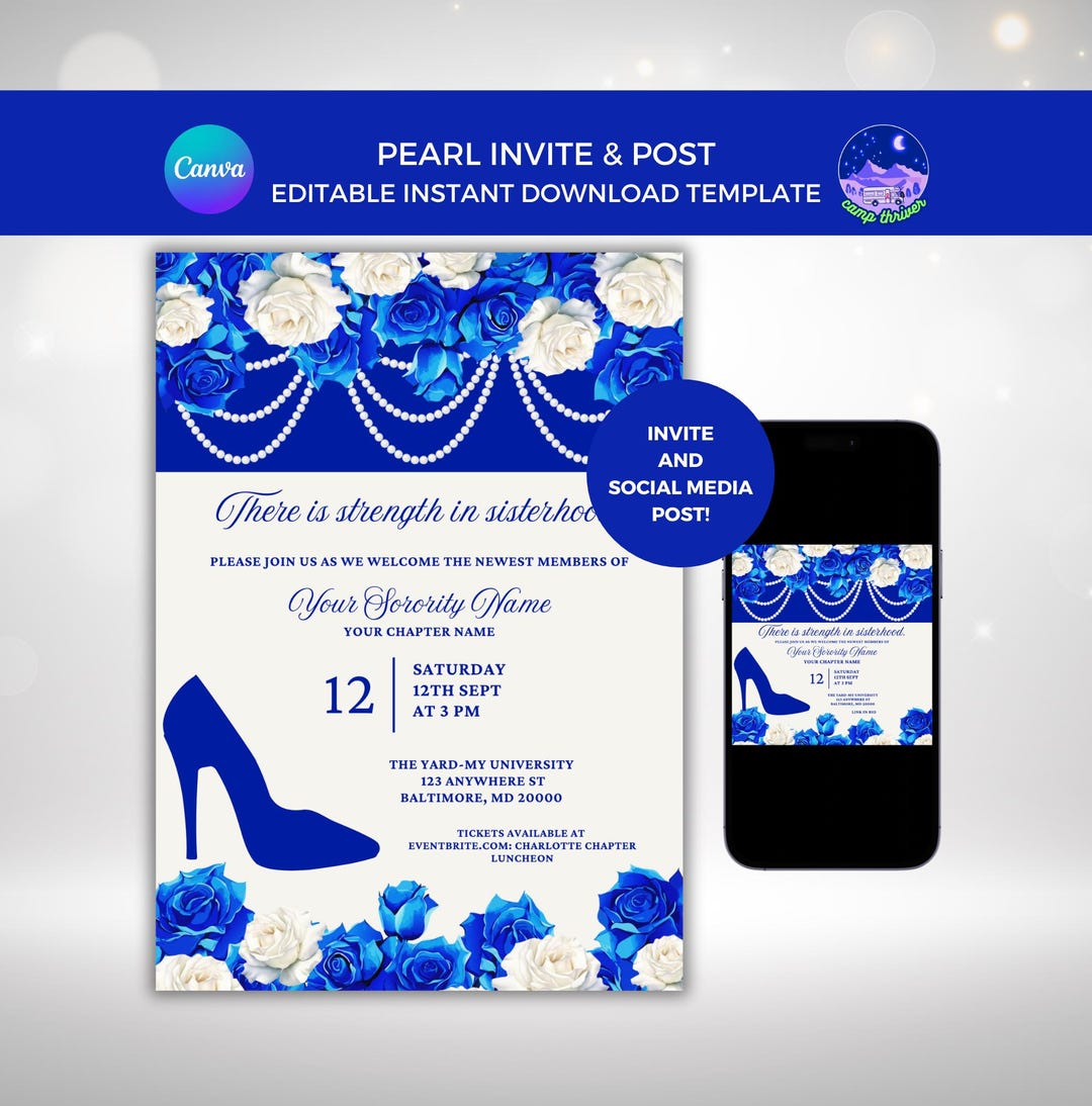 Sorority Flyer, Probate Invite, Pearl Invitation, Zeta Flyer Invite ...