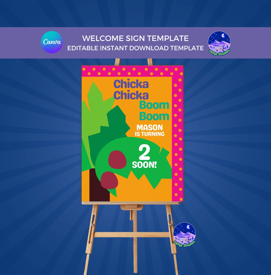 Chicka Chicka Boom Boom Welcome Sign, Storybook Welcome Sign, Book Baby ...