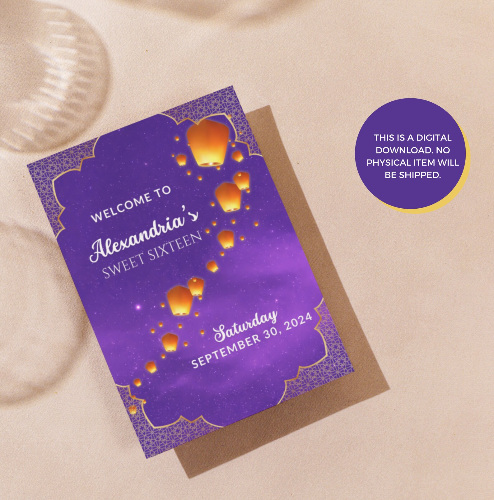 Lantern Welcome Sign: Fairytale Sweet 16, Quinceanera (rapunzel ...