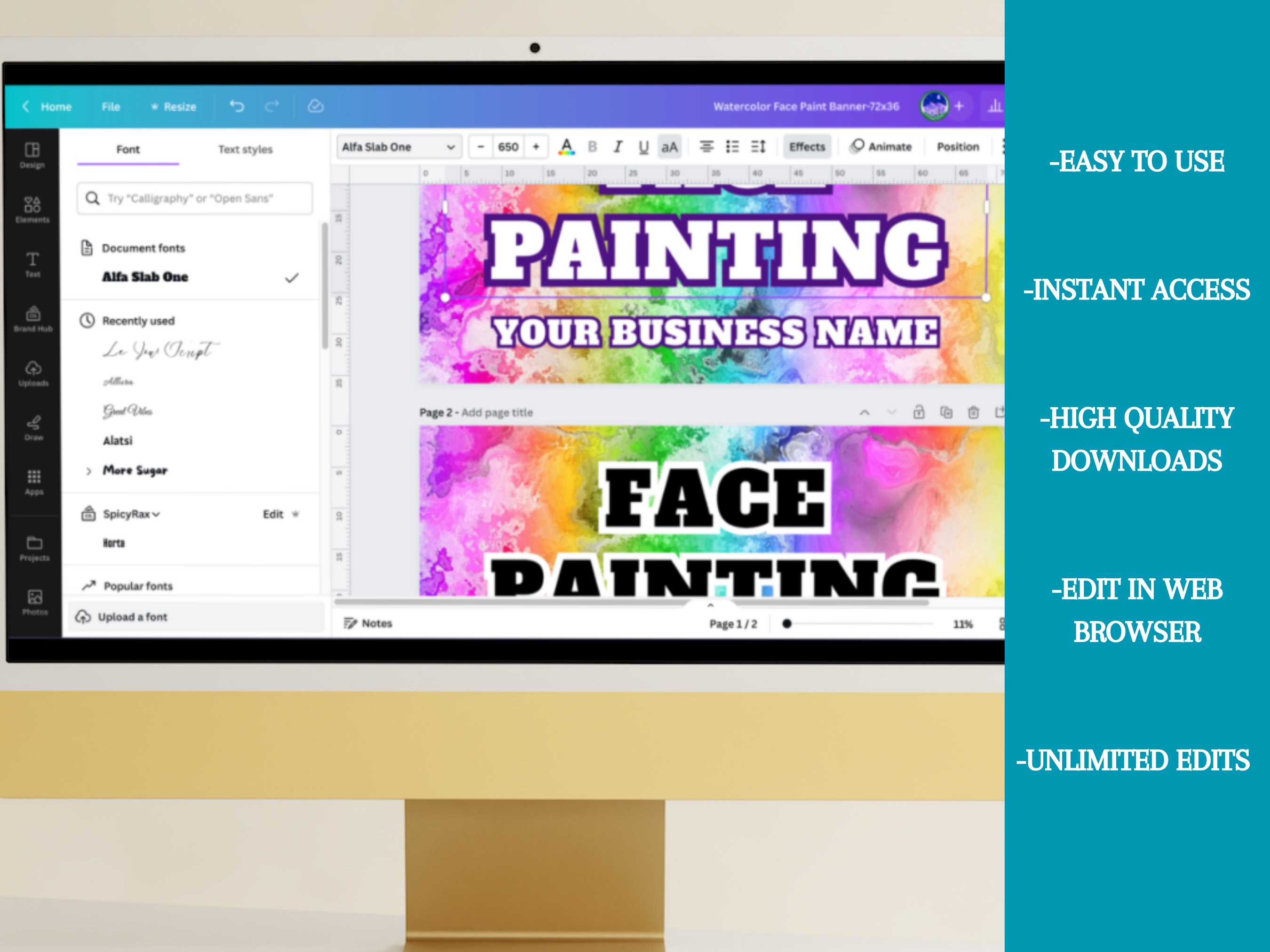 Face Painting Banner, Face Painting Sign, Face Paint Flyer Template ...