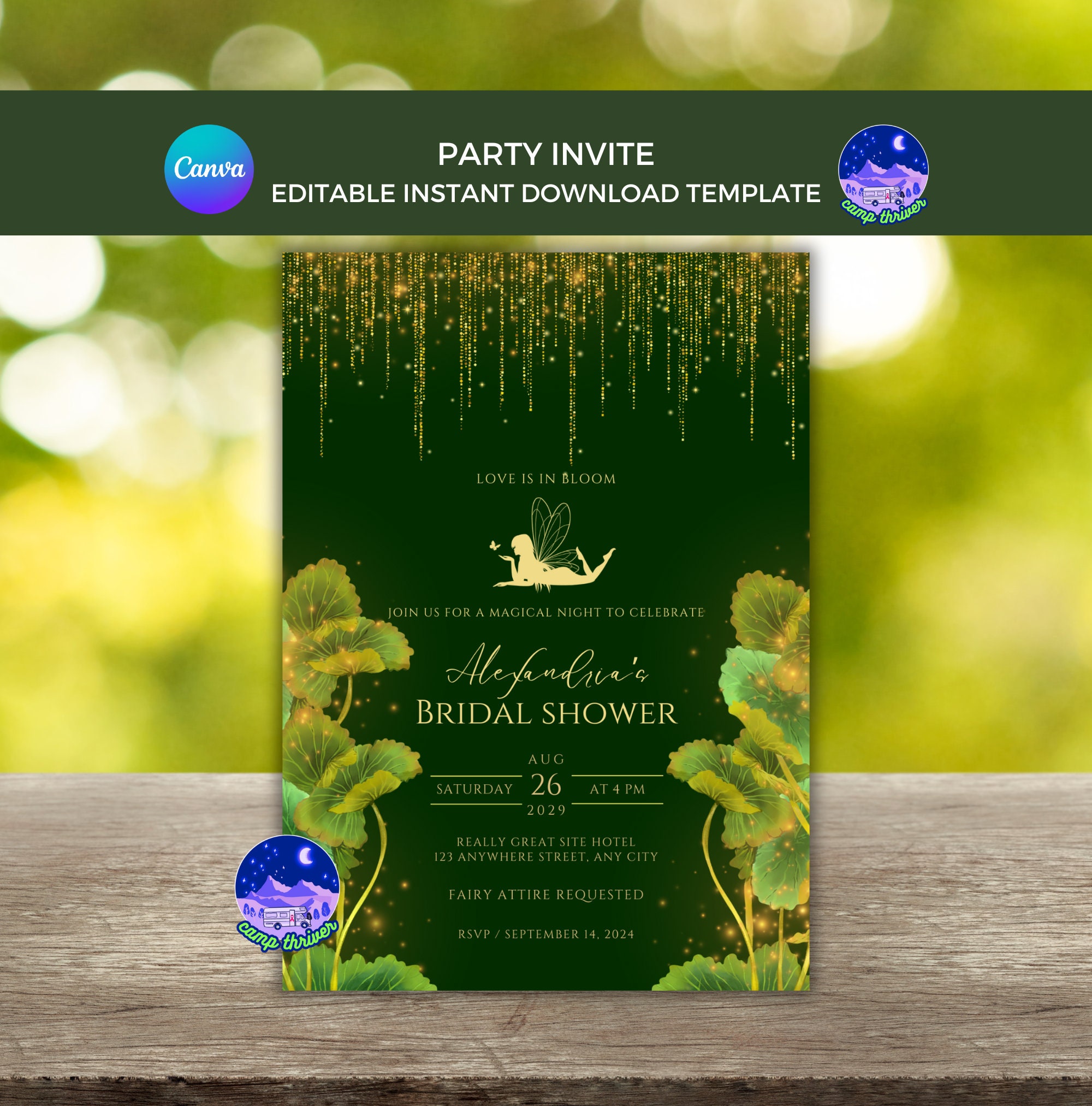 Fairy Bridal Shower Invite, Fairy Birthday Invite, Fairy Wedding ...