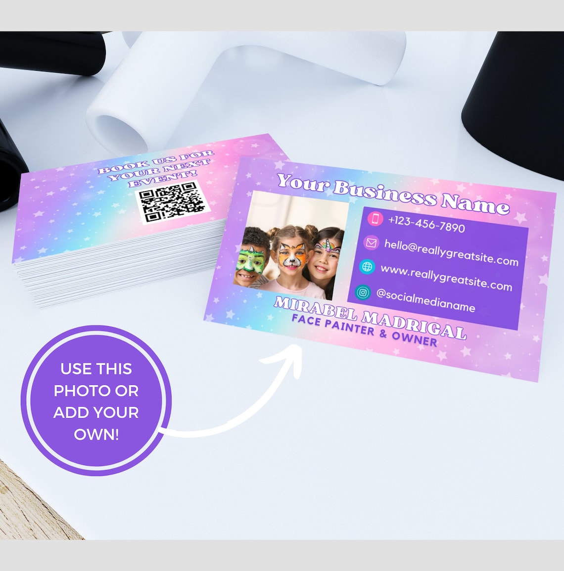 Face Painter Business Card, Face Painting Business Card, Face Paint ...